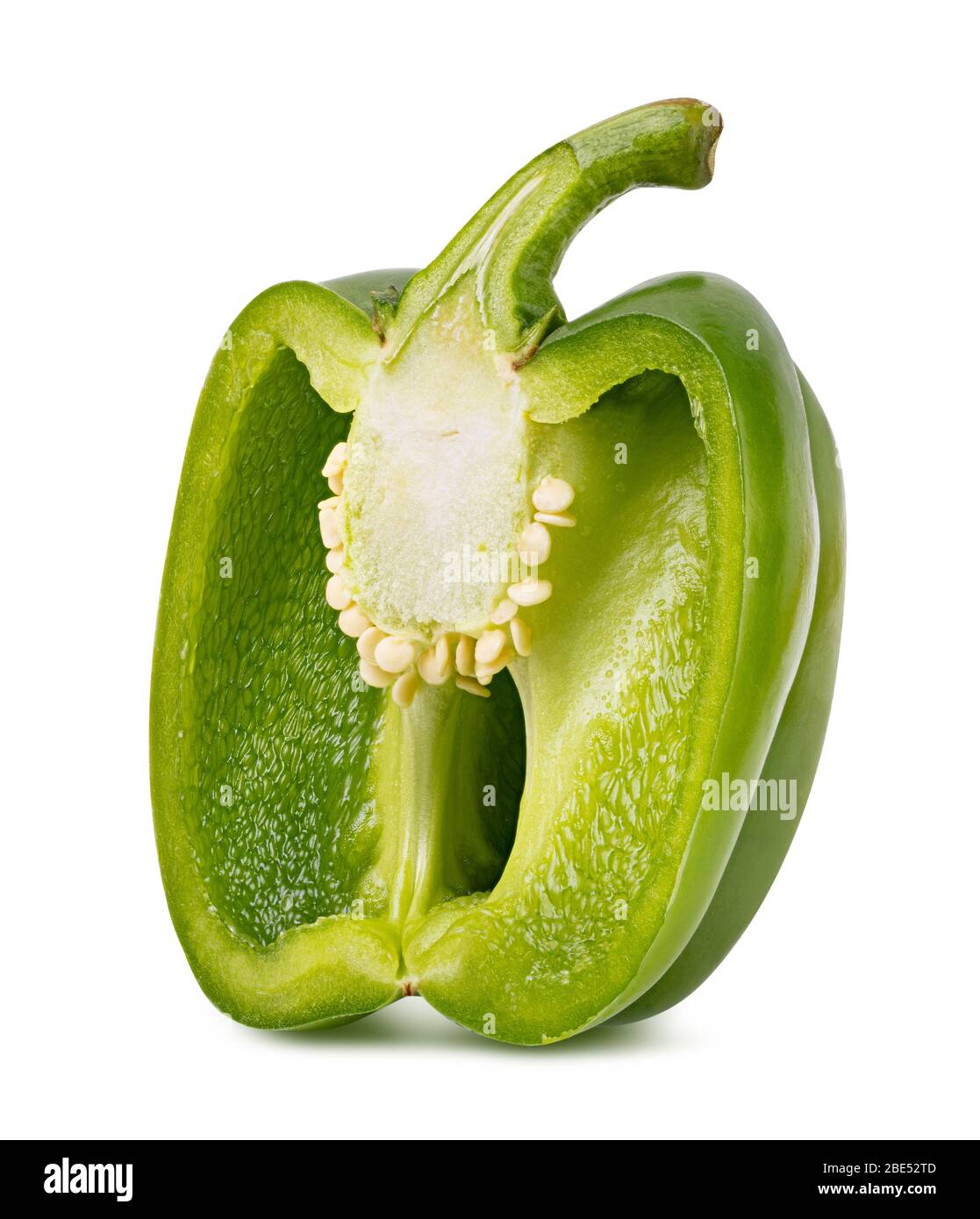Half of green pepper isolated on white background Stock Photo - Alamy
