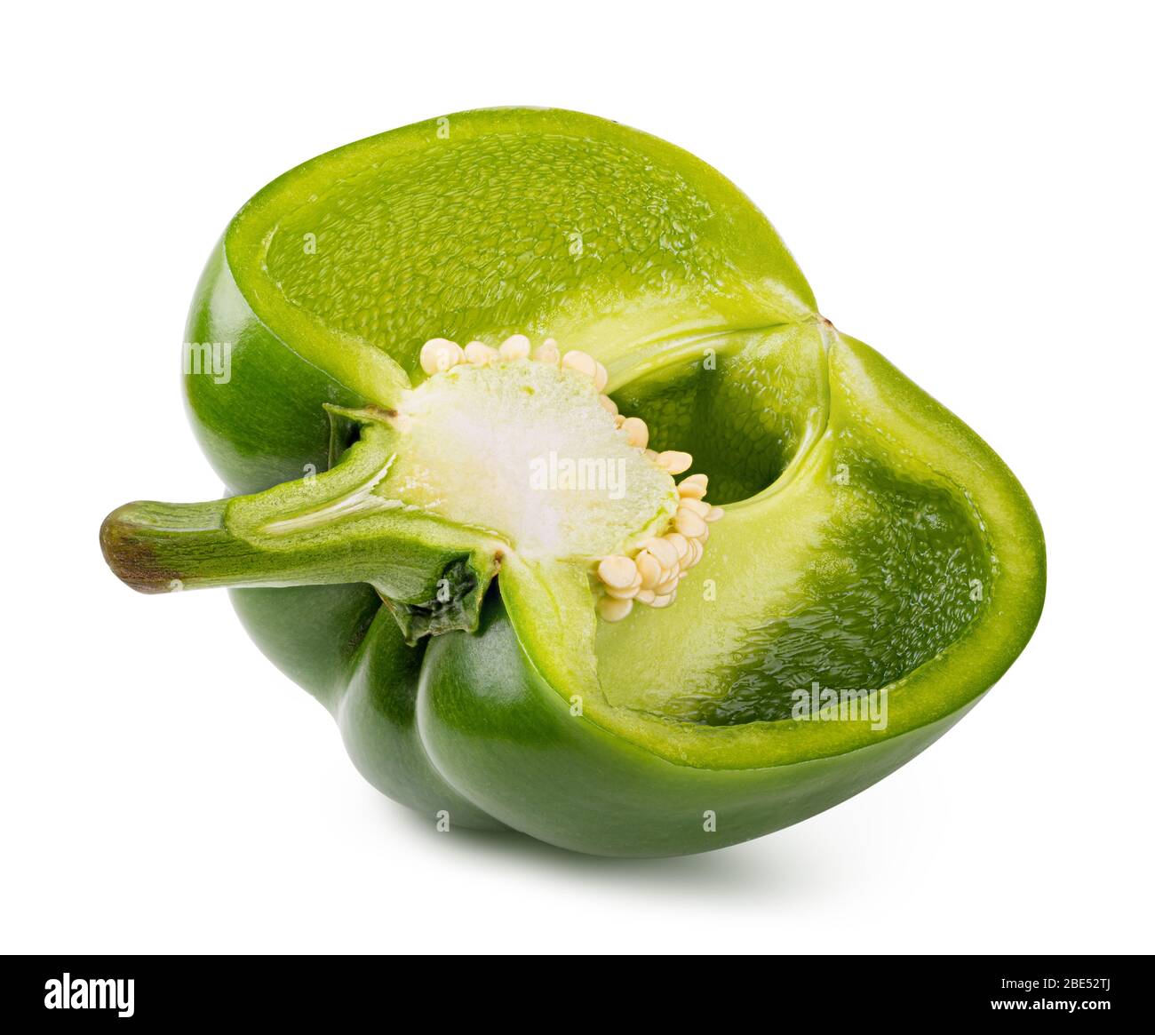Half of green pepper isolated on white background Stock Photo - Alamy