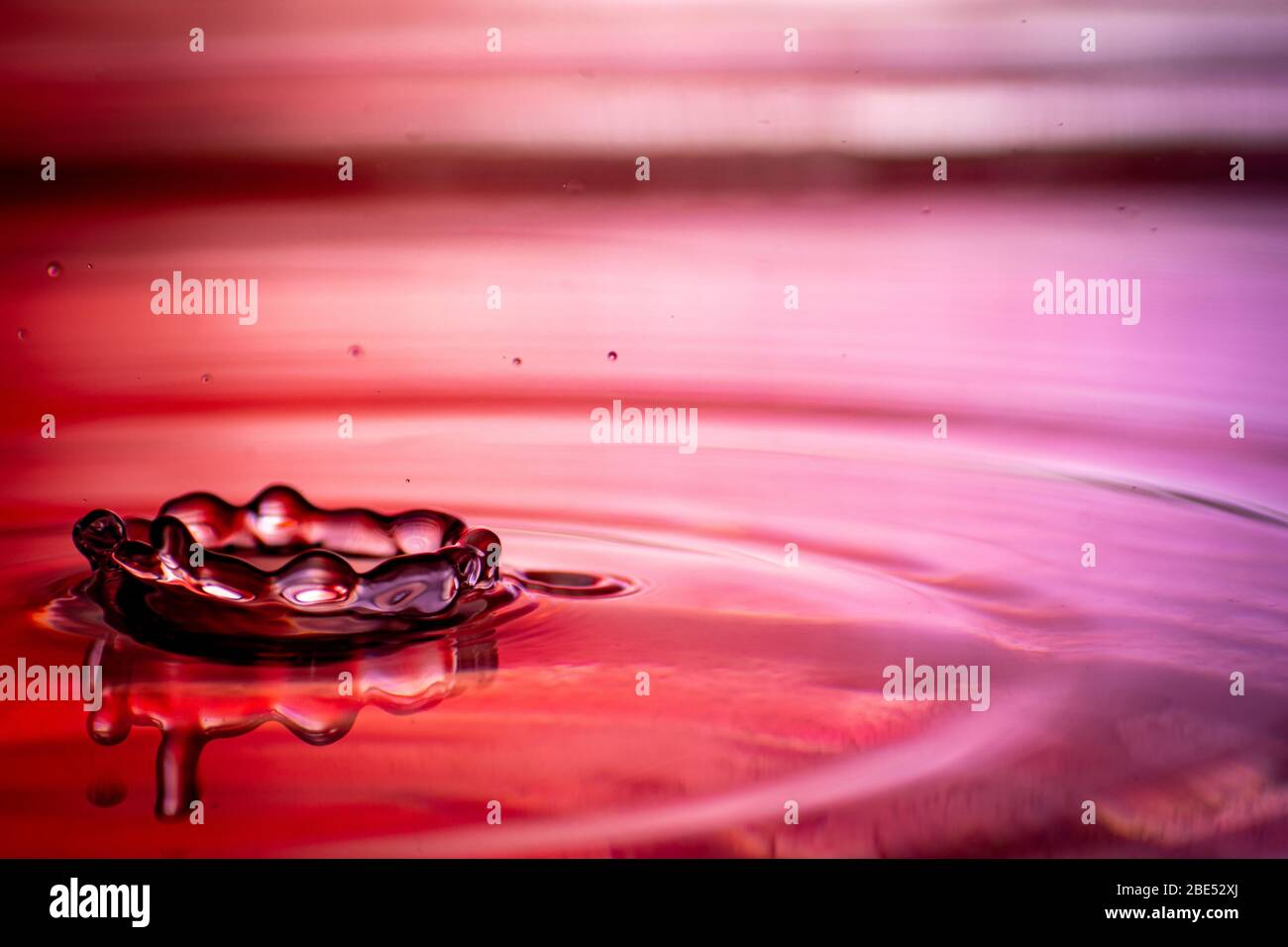 purple splash in to the water Stock Photo - Alamy