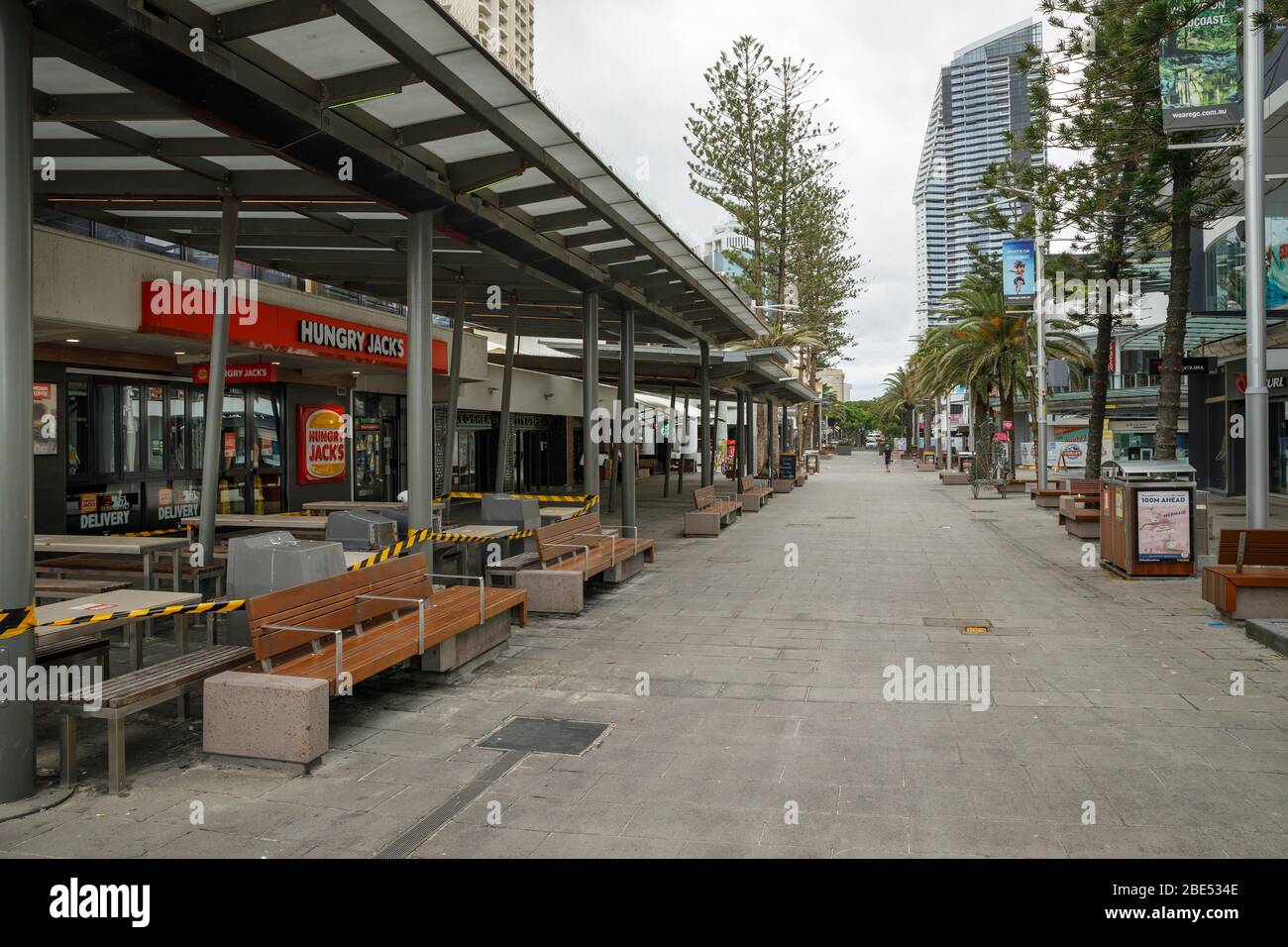 Surfers Paradise, Australia - April 8, 2020: coronavirus lockdown empty ...