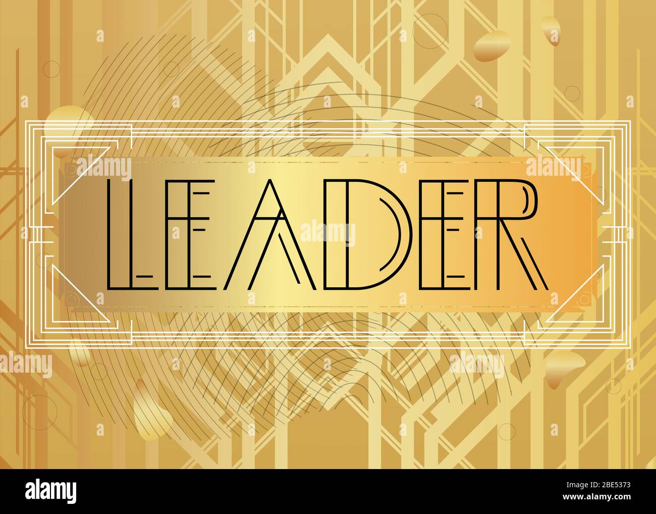 Art Deco Leader text. Decorative greeting card, sign with vintage ...