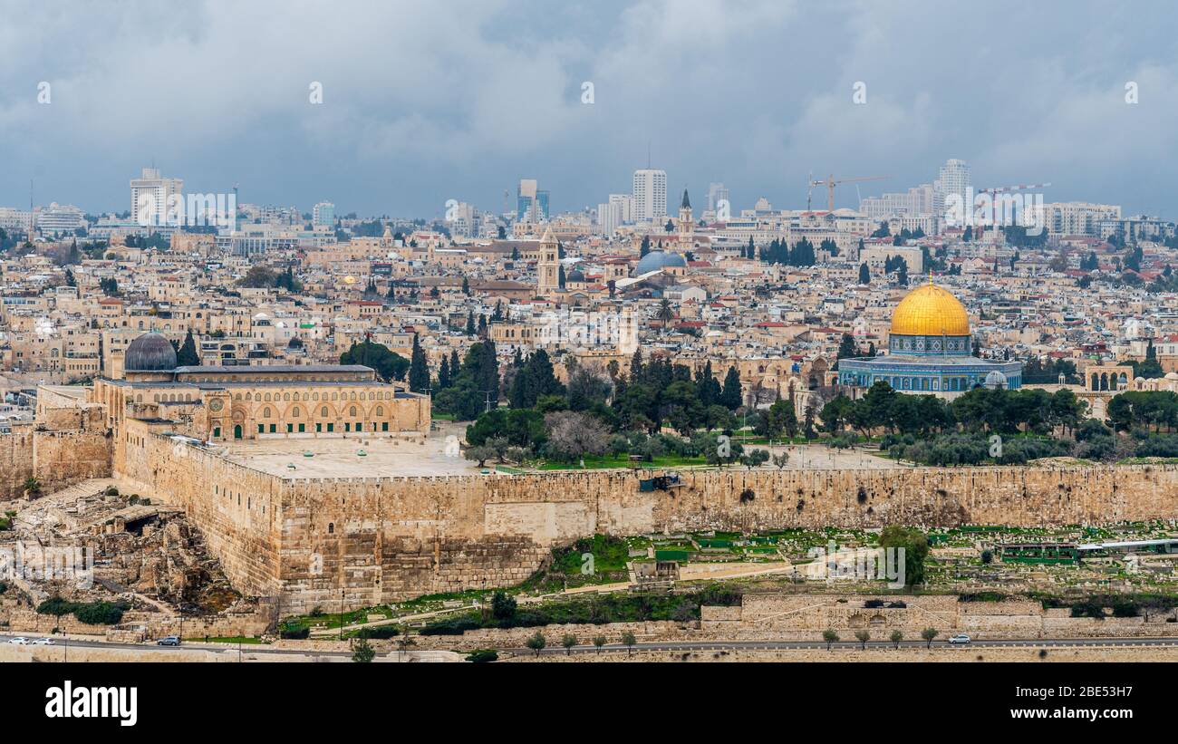 View of Jerusalem from the Mount of Olives Stock Photo - Alamy