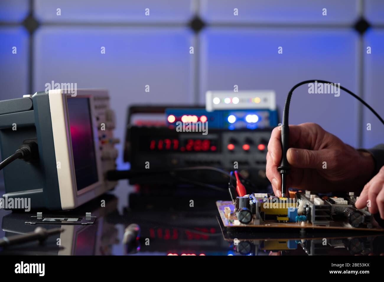 PCB witch microcontroller in electronics laboratory Stock Photo - Alamy