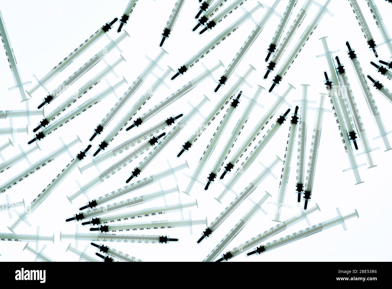 Tuberculin Injection syringes on white background Stock Photo - Alamy