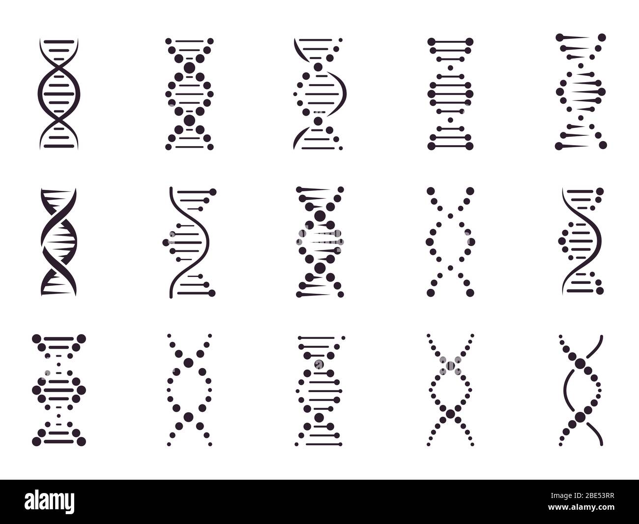 DNA model elements. Chemistry spiral chromosome structure concept, gene ...