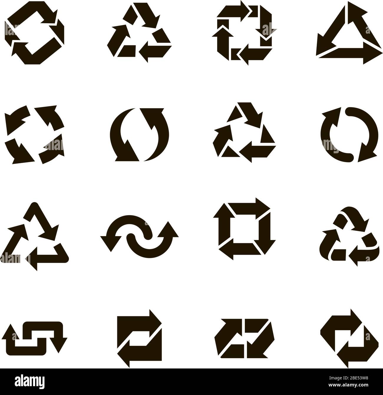 Recycle round icons. Recycling arrow sign, organic ecology protection ...