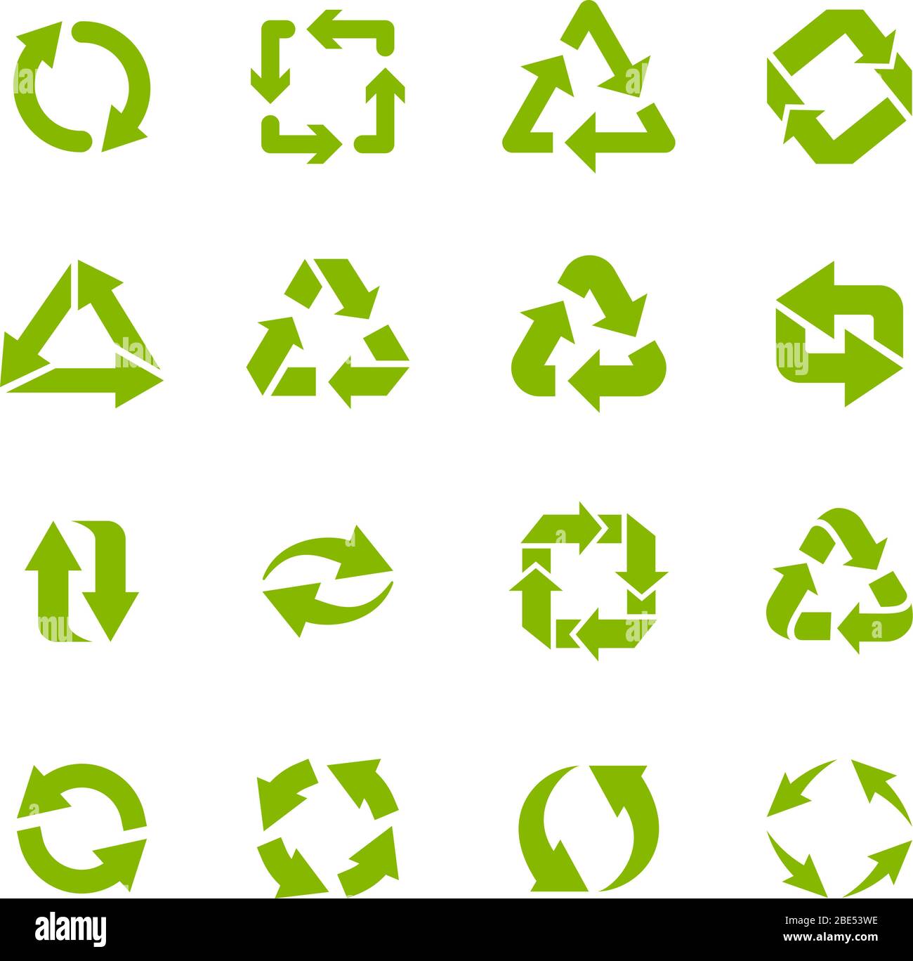 Recycle arrows. Garbage circular recycling icons, eco protection ... Recycle arrows. Garbage circular recycling icons, eco protection ...