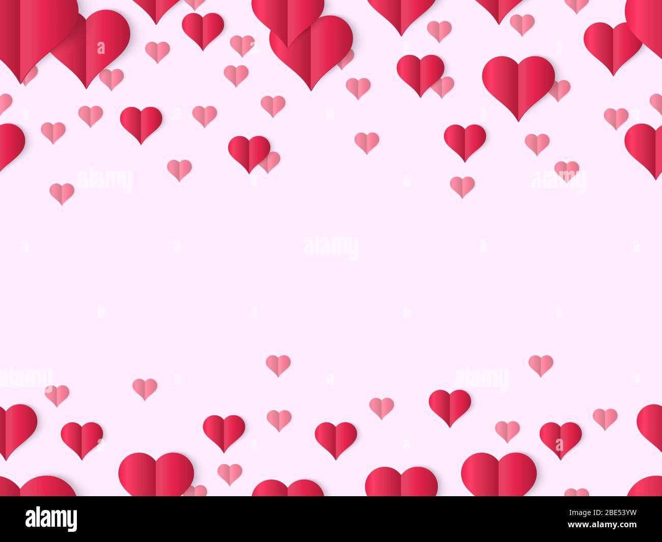 Valentines heart design banner. Decorative valentines day love borders ...