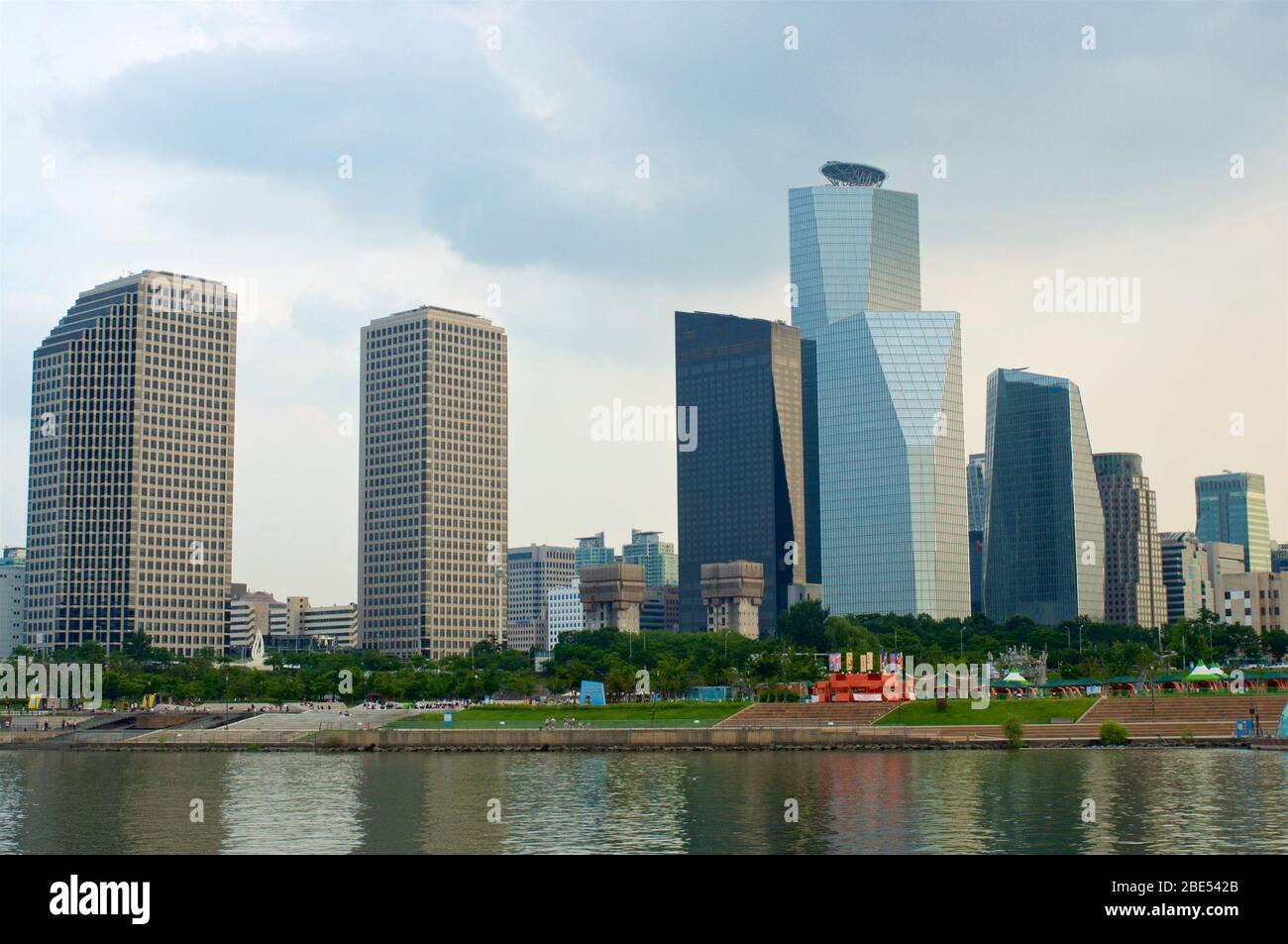 View to Yeoeuido buildings from the Hang river in South Korea Stock ...