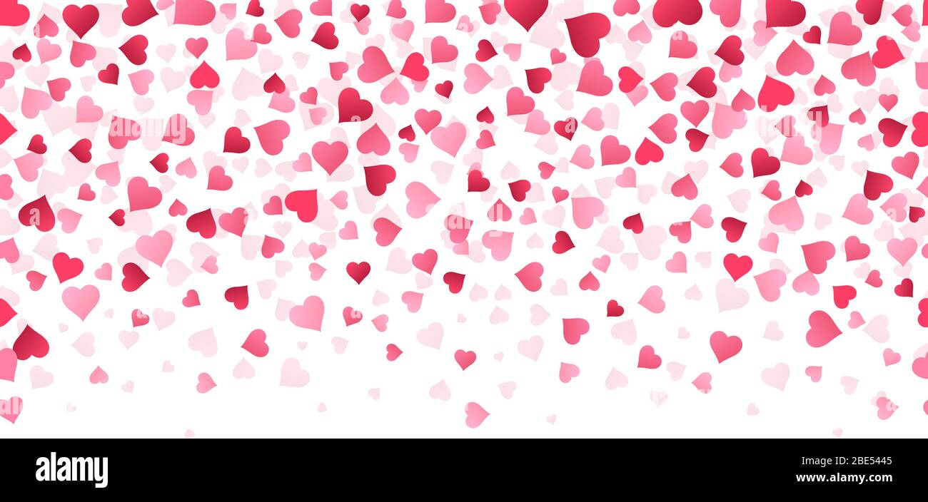 Love heart confetti. Wedding anniversary and valentines day greeting ...