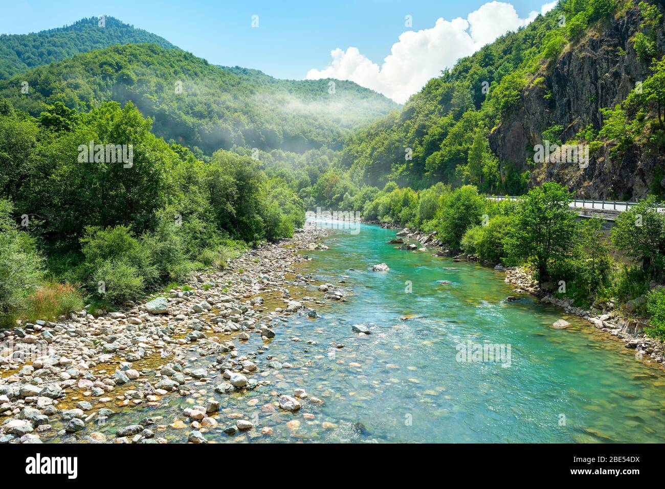 Top view of the mountains and the Tara river Stock Photo - Alamy