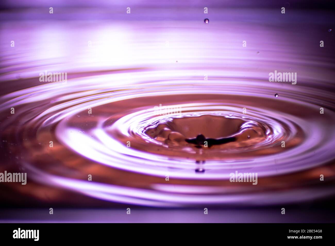 purple splash in to the water Stock Photo - Alamy