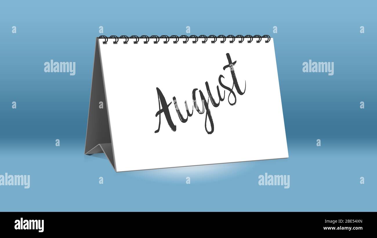 A calendar for the desk shows the month of August | Ein Kalender für ...
