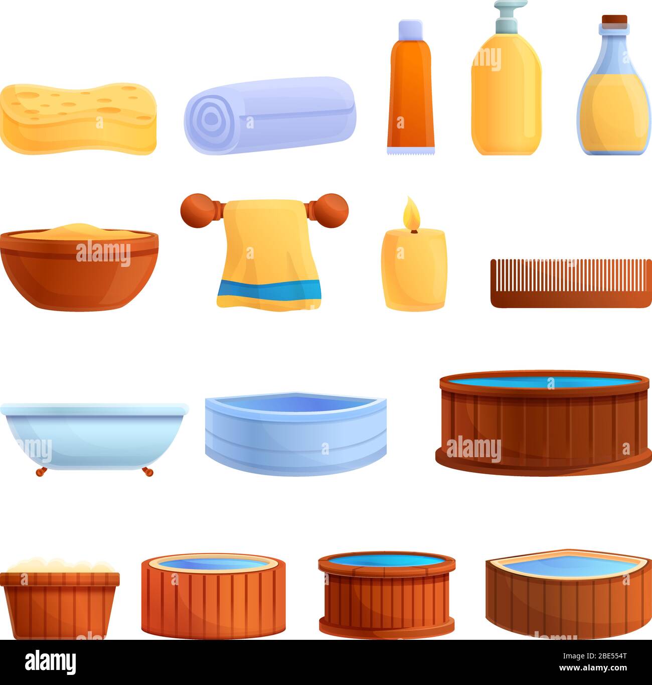 Jacuzzi icons set. Cartoon set of jacuzzi vector icons for web design ...