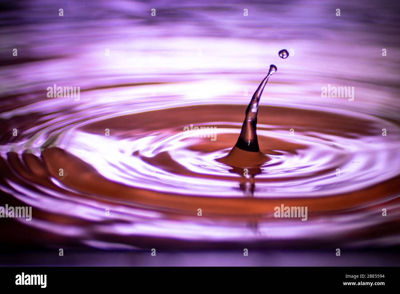 purple splash in to the water Stock Photo - Alamy