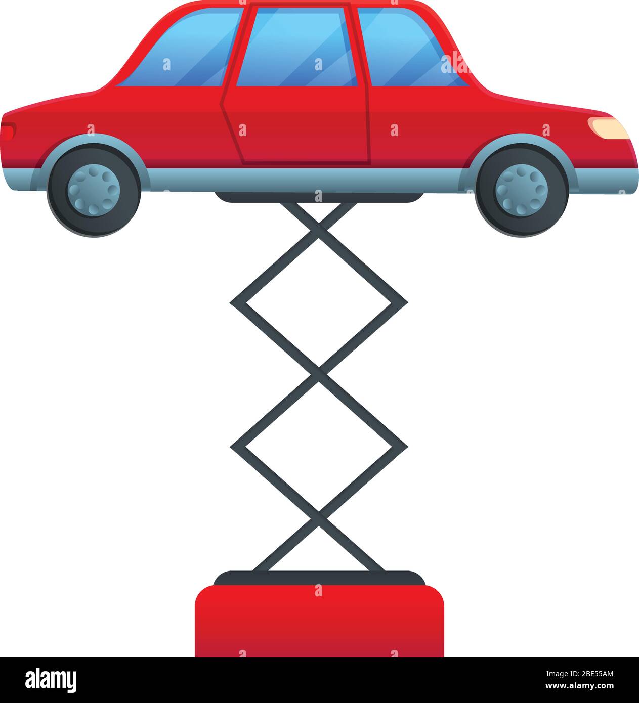 Cartoon Of Car On Lift