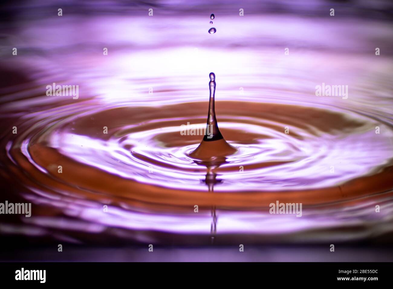 purple splash in to the water Stock Photo - Alamy