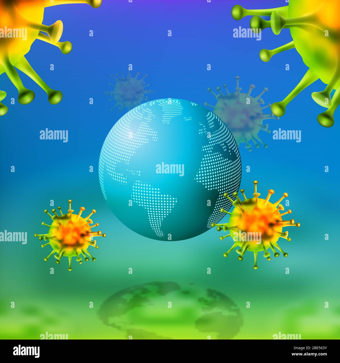 World Epidemic Danger. global crisis due coronavirus disease. vector ...