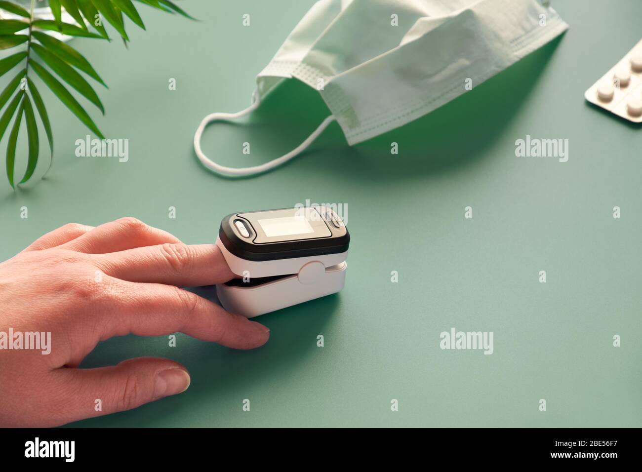 Pulse Oximeter portable digital device to measure person's oxygen ...