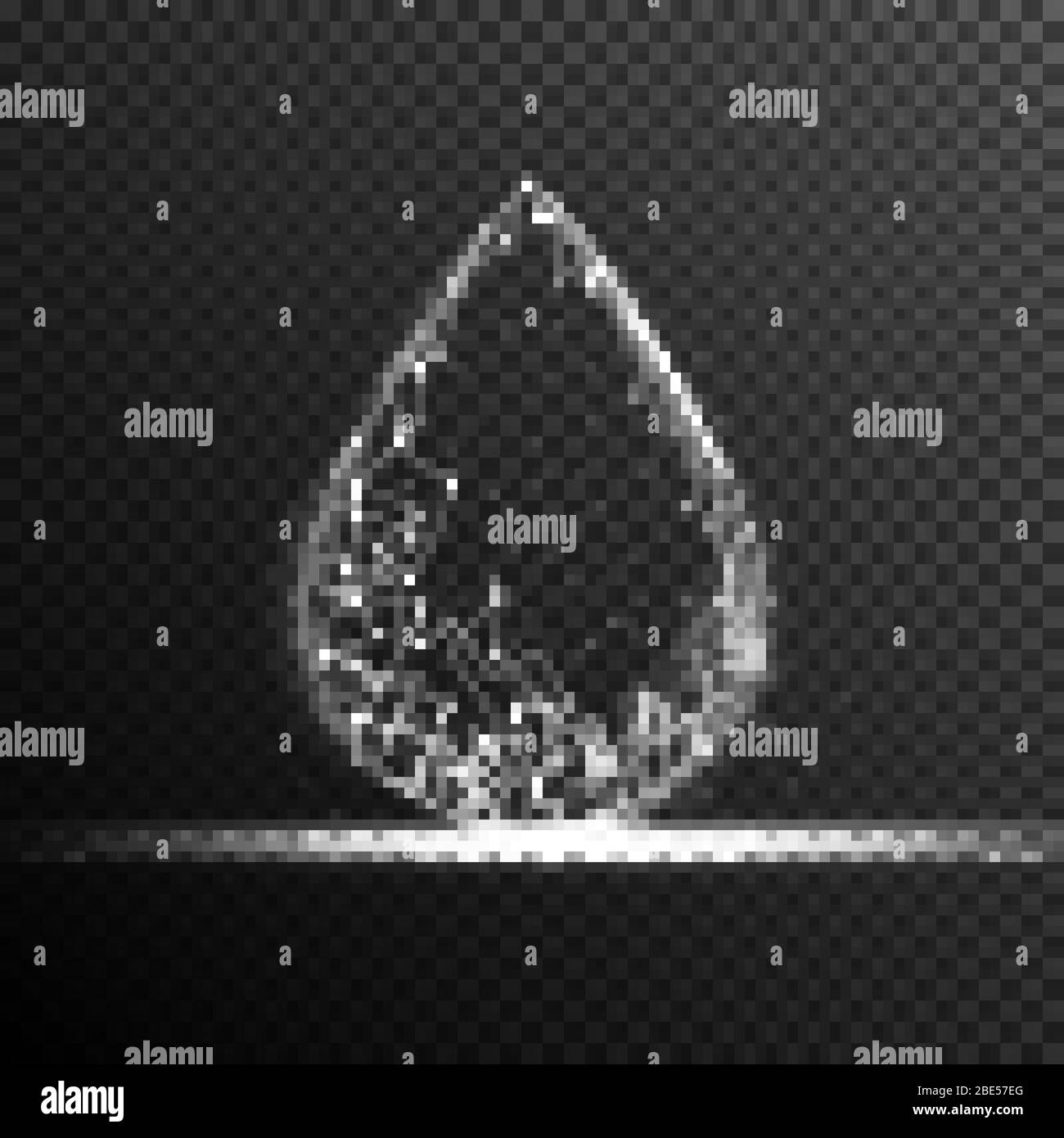 oil water drop from connecting dot and line. light effect. vector ...