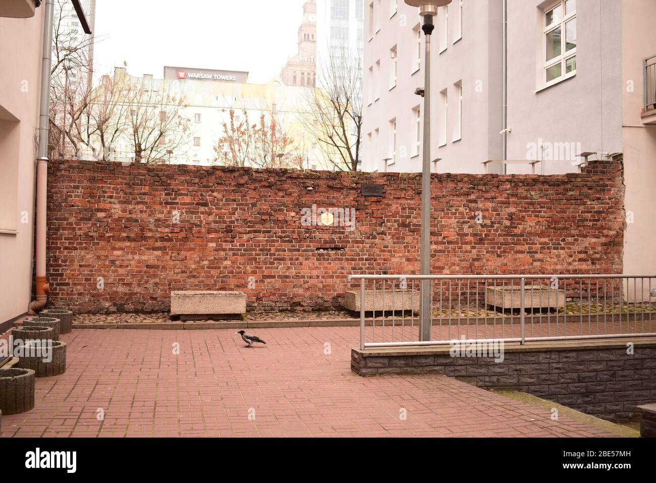 Warsaw ghetto remnant wall in Warsaw Stock Photo - Alamy