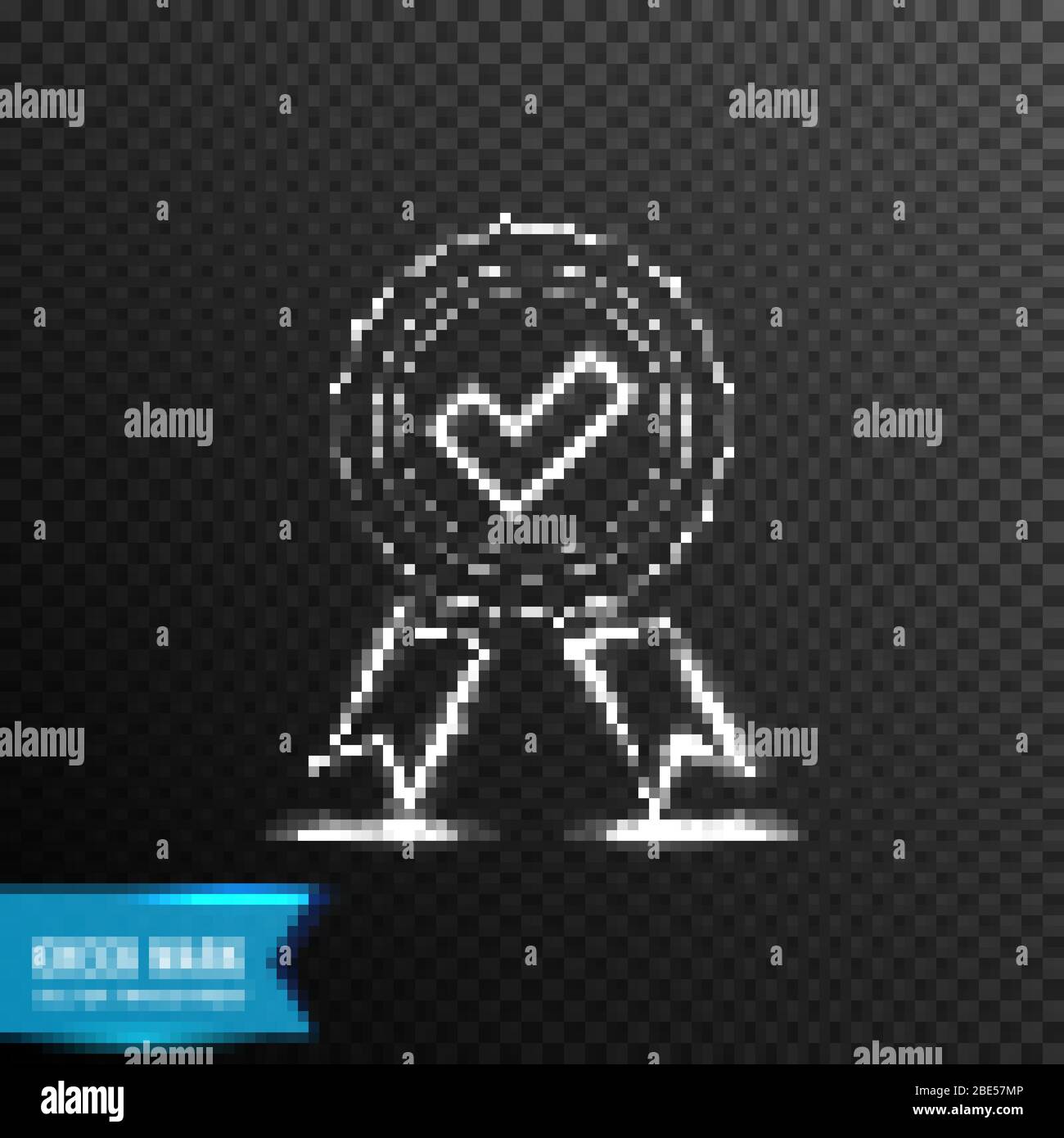 medal with tick check mark from connecting dot and line. light effect ...