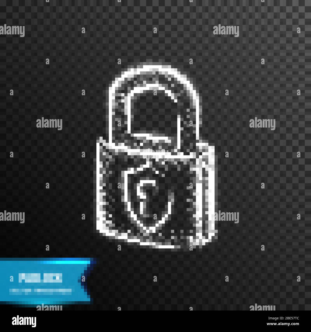 padlock security system from connecting dot and line. light effect ...