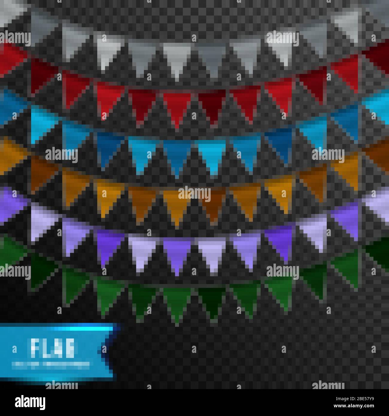 set realistic triangle flag celebration vector illustration, isolated ...