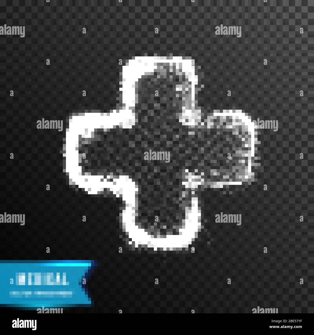 cross health medical icon from connecting dot and line. light effect ...