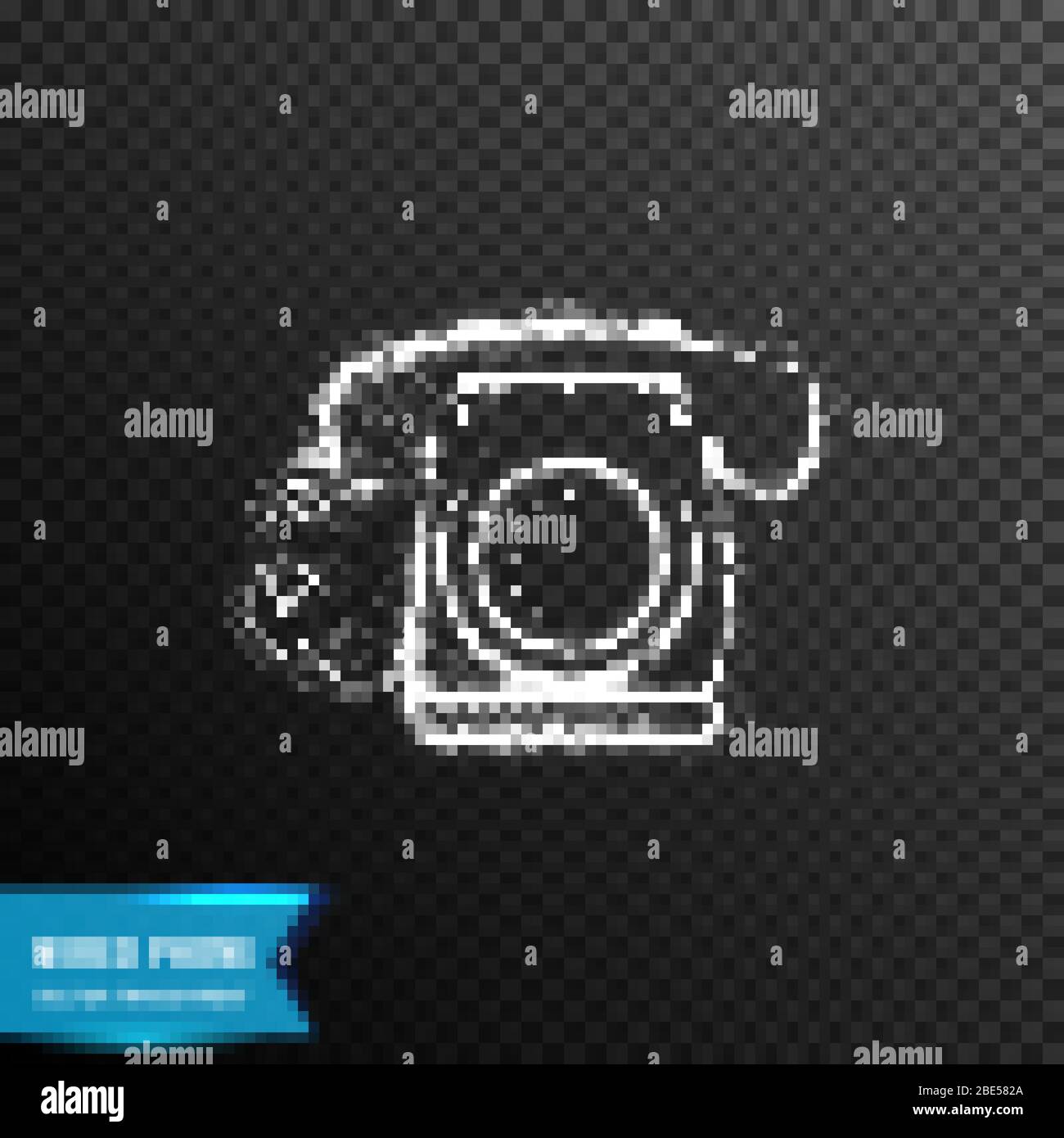 wired sitting phone from connecting dot and line. light effect. vector ...