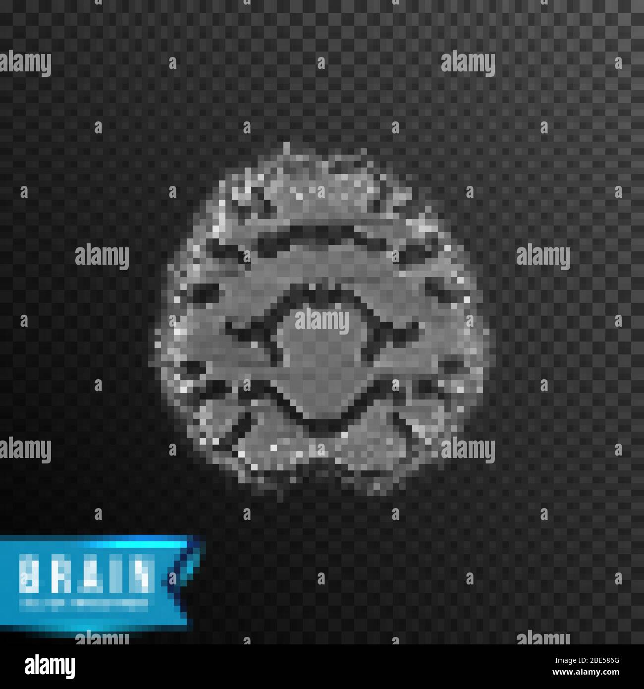 human brain, from connecting dot and line. light effect. vector ...