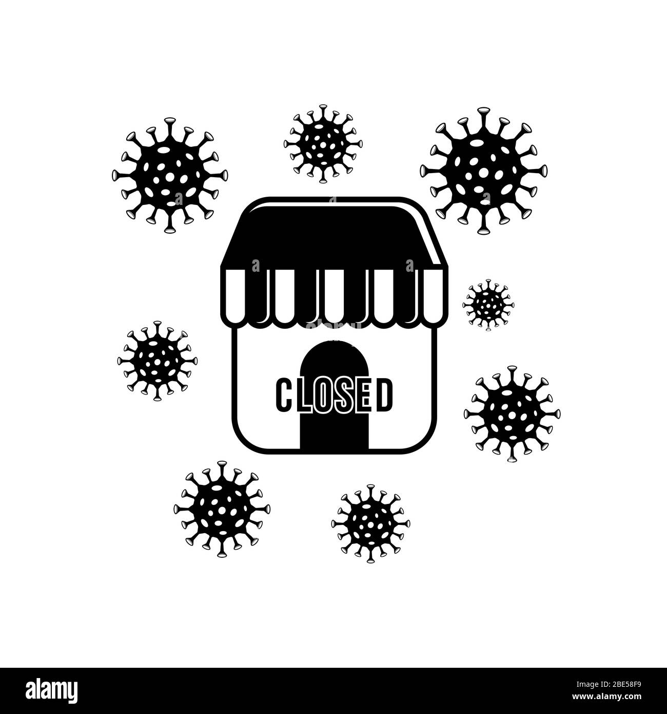 store closed icon. impact of corona virus, lockdown. Vector ...