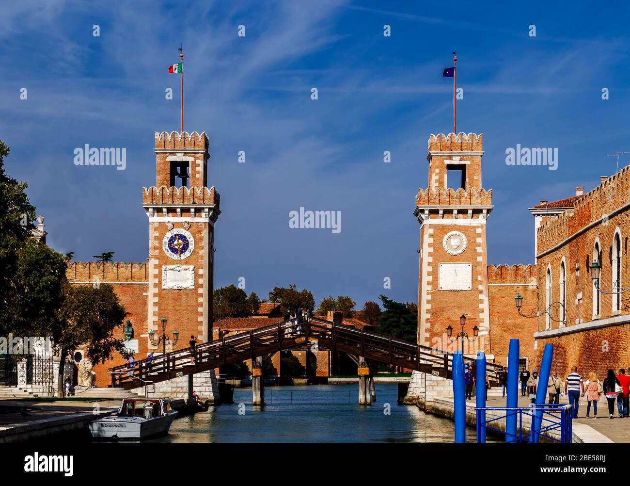 Ornamental gate and tower Arsenal building in Venice, Italy Stock Photo ...