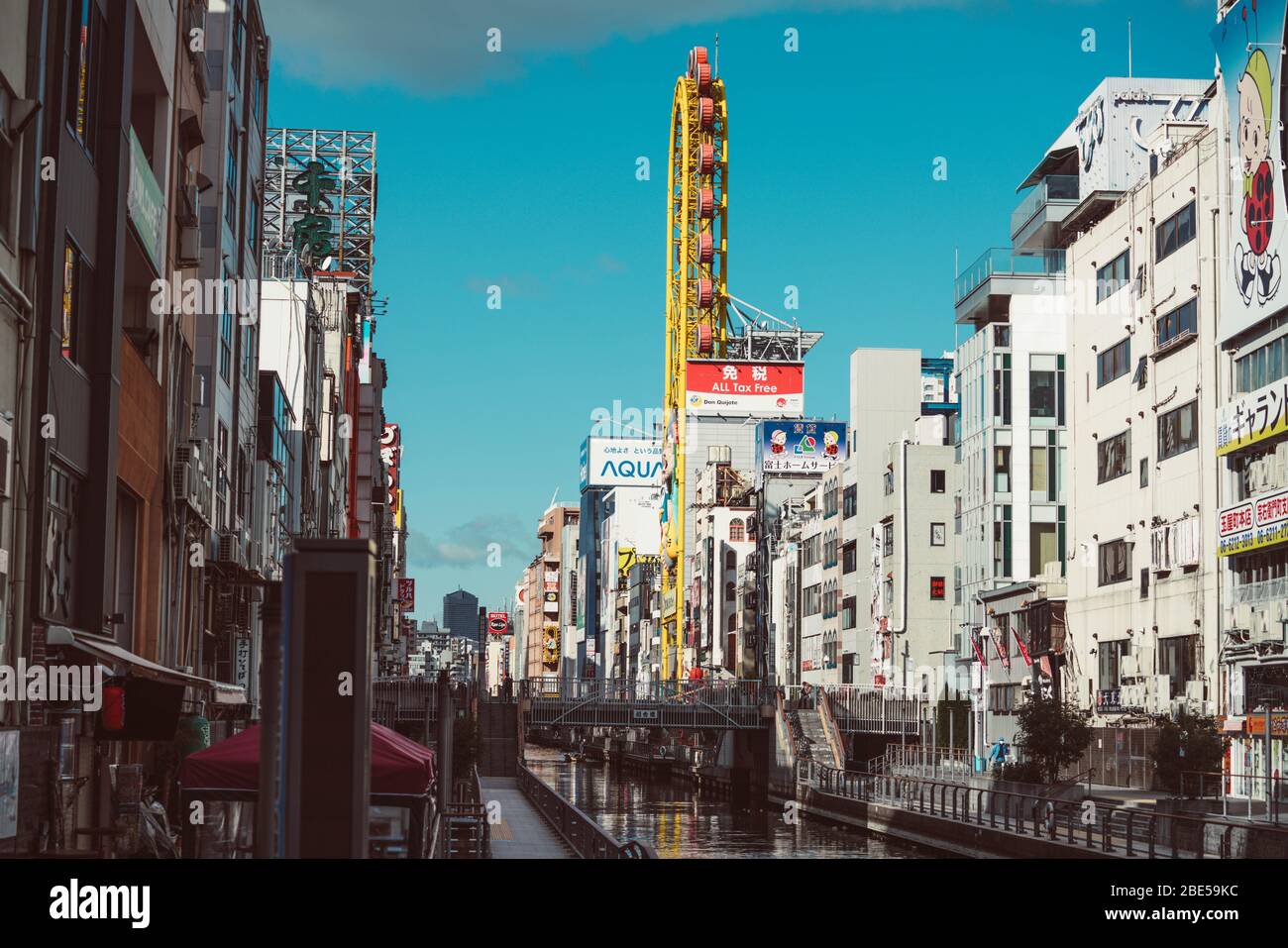View of Dotonburi canal , famous landmark location for tourist Stock ...