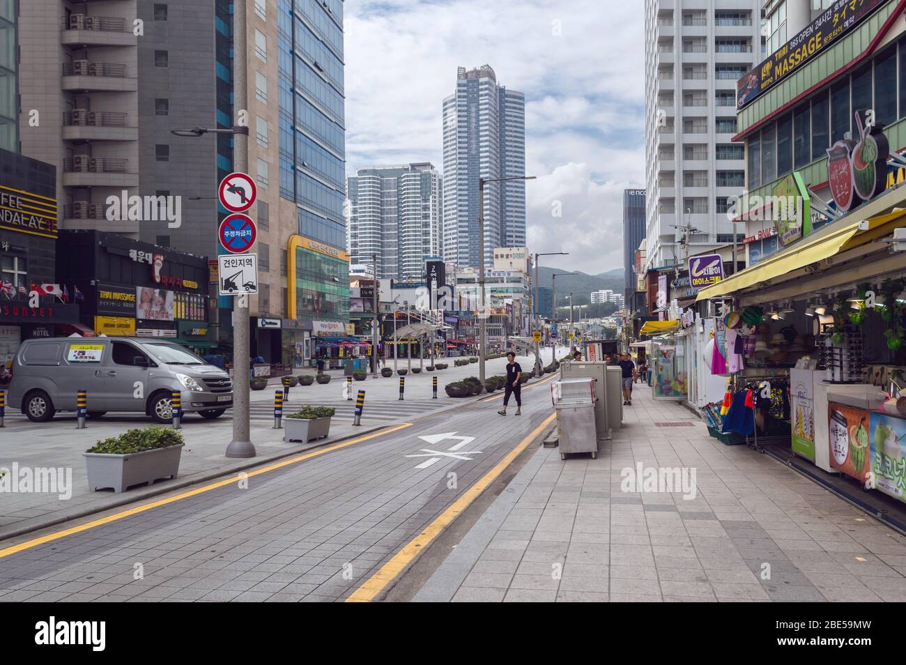 Busan, South Korea September 10, 2019: view of Gunam-ro street at day ...