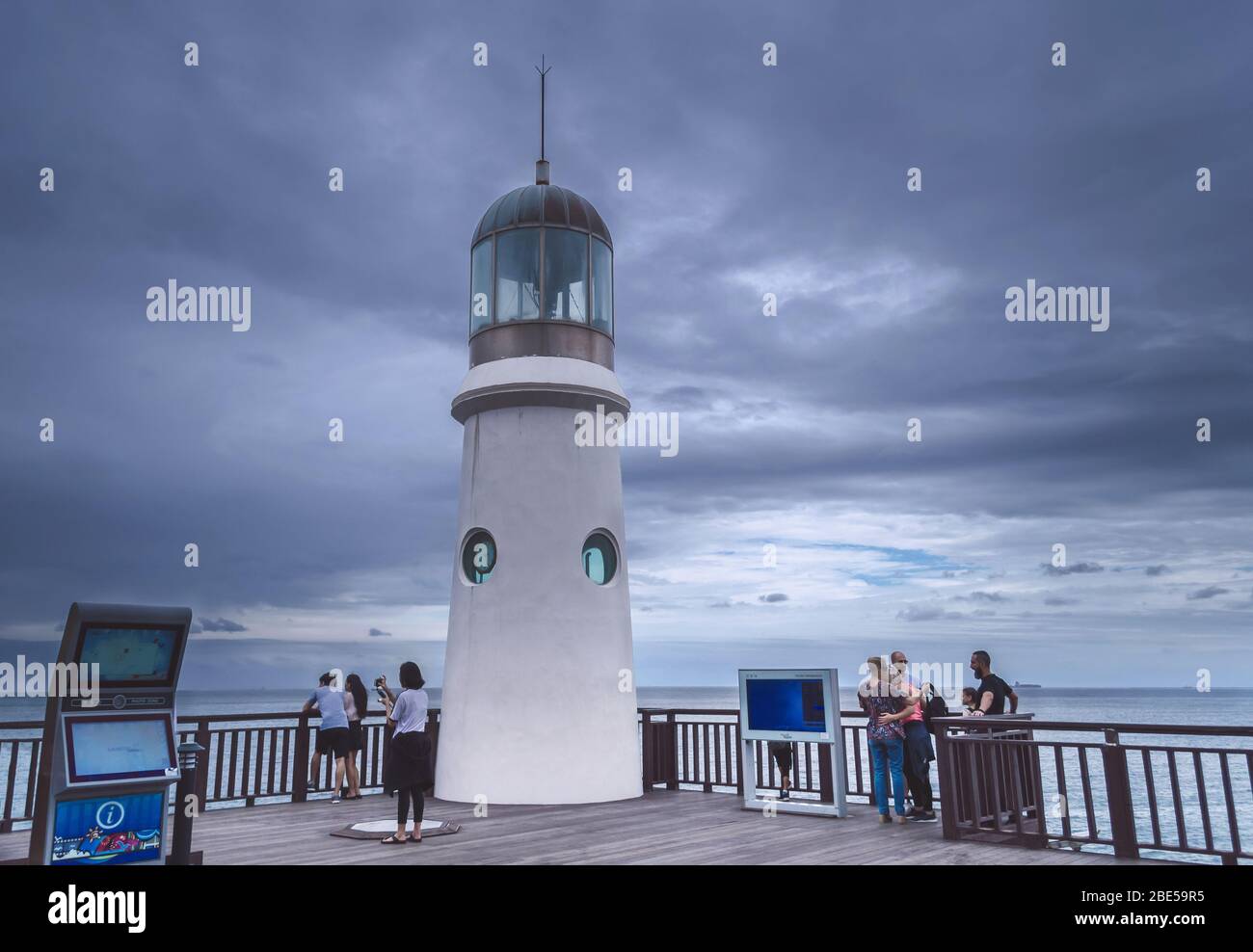 Busan, South Korea September 12, 2019: viewpoint of Dongbaekseom island ...