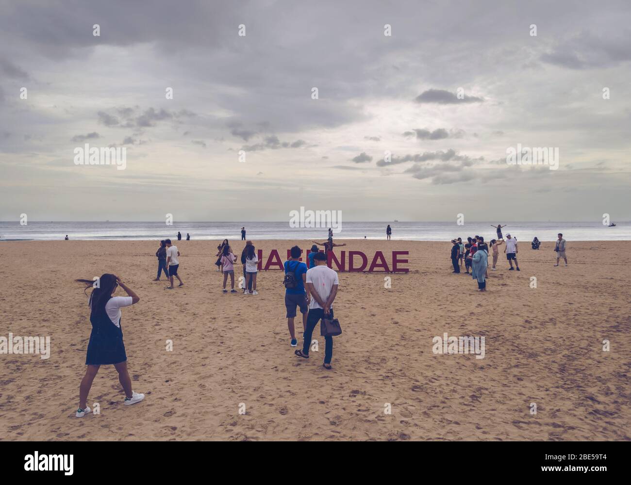 Busan, South Korea September 12, 2019: people taking pictures with ...