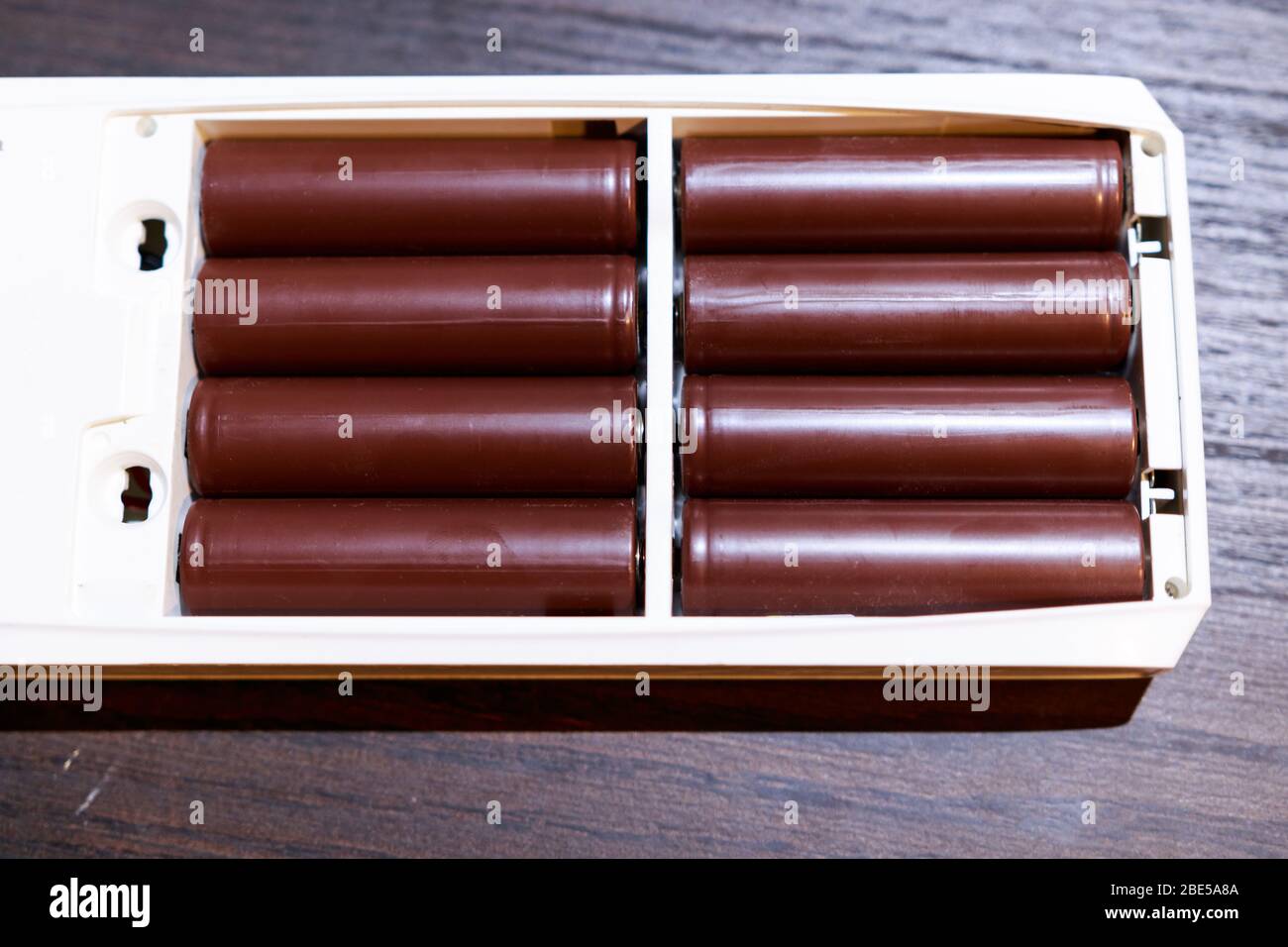 Brown 18650 Lithium Ion Battery Cell inside an interchangeable power ...