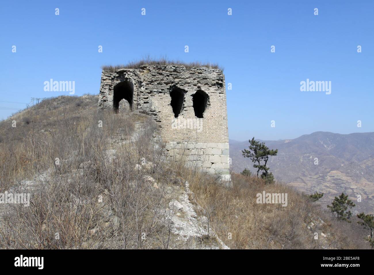 the original ecology great wall in winter, desolate and rugged, north ...