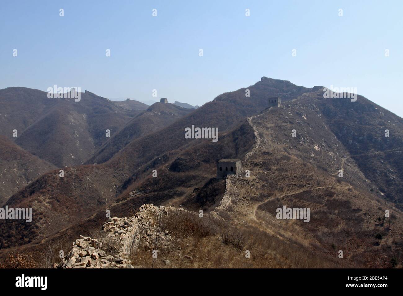 the original ecology great wall in winter, desolate and rugged, north ...