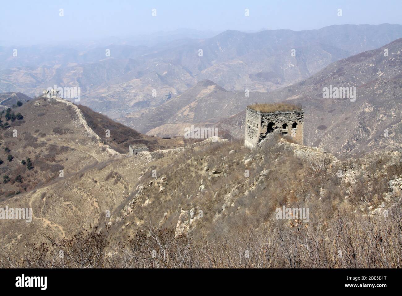 the original ecology great wall in winter, desolate and rugged, north ...