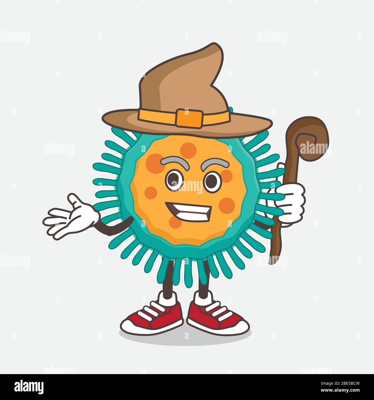 Corona Virus Vector Mascot Illustration with Multiple Pose Stock Vector ...