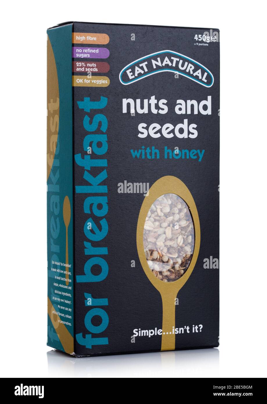 LONDON, UK - APRIL 01, 2020: Box of Muesli with nuts and seeds by Eat ...