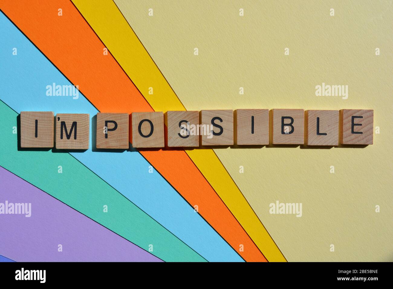 Impossible, negative word split to read I'm possible Stock Photo - Alamy