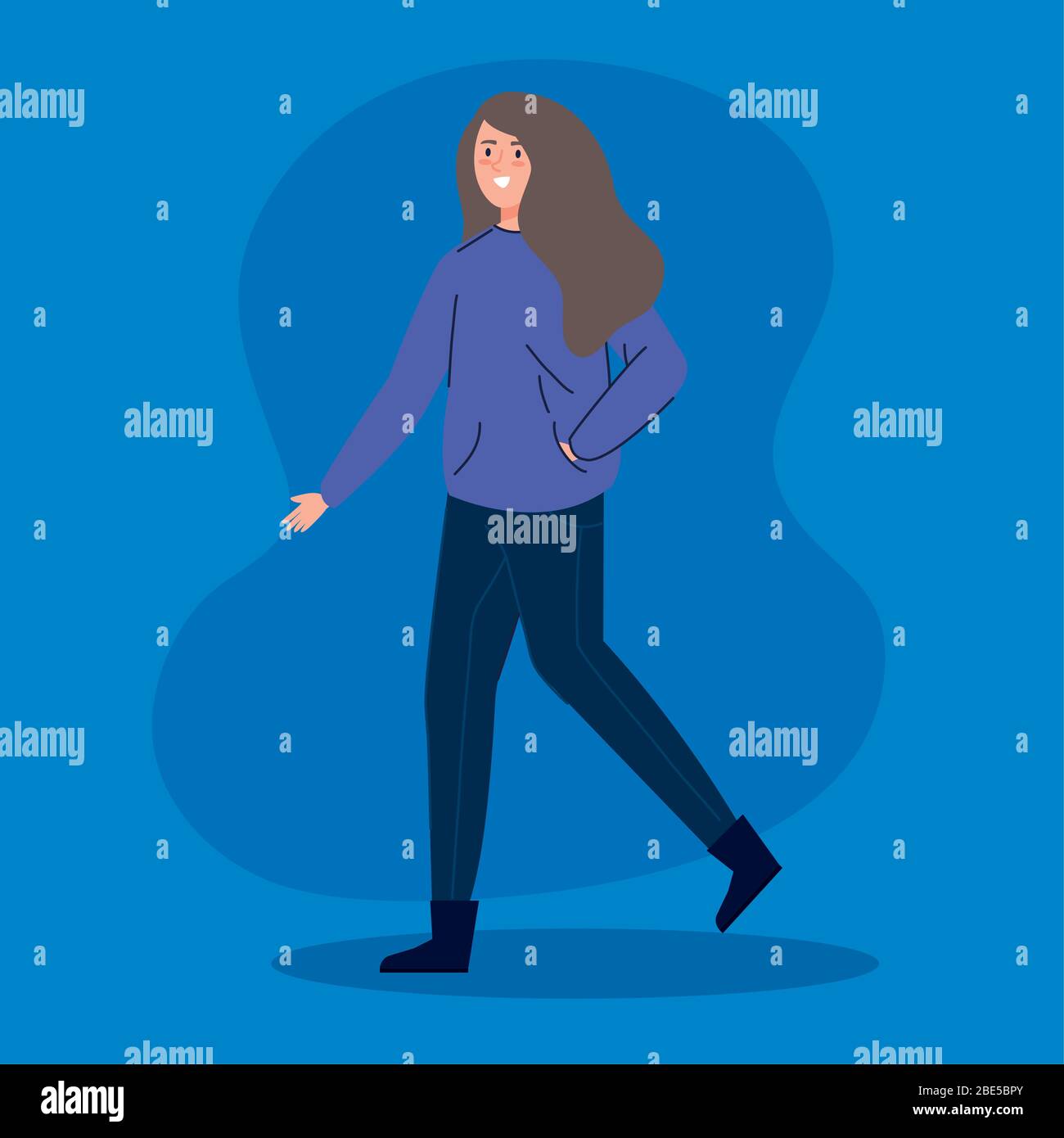 young woman walking avatar character icon Stock Vector Image & Art - Alamy