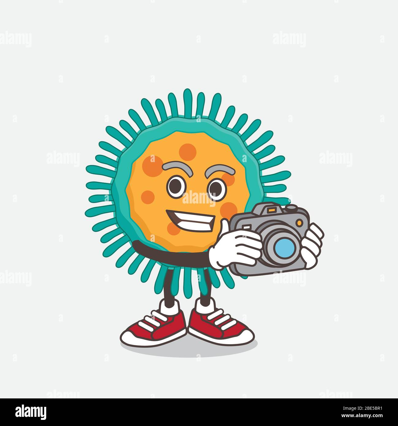 Corona Virus Vector Mascot Illustration with Multiple Pose Stock Vector ...