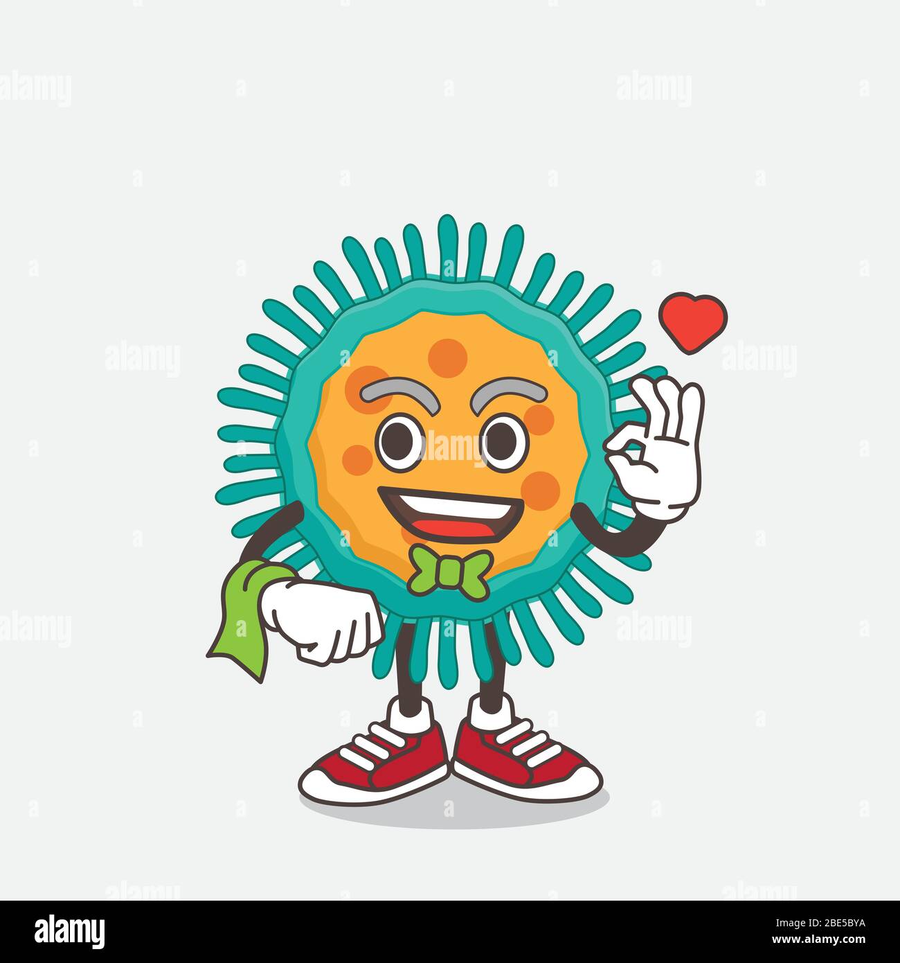 Corona Virus Vector Mascot Illustration with Multiple Pose Stock Vector ...