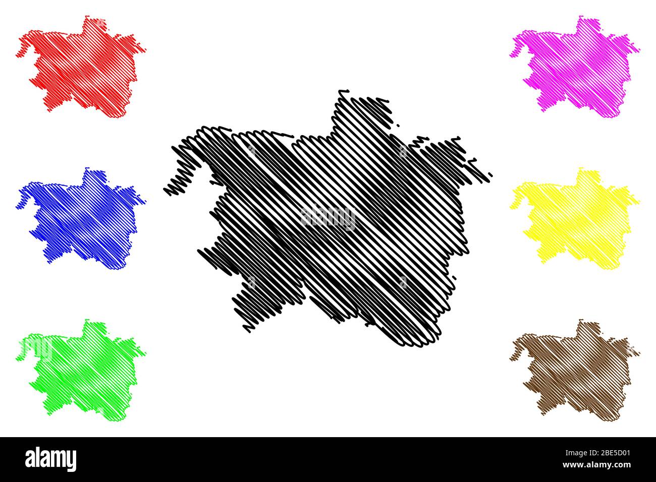 Hanover City (Federal Republic of Germany, Lower Saxony) map vector ...