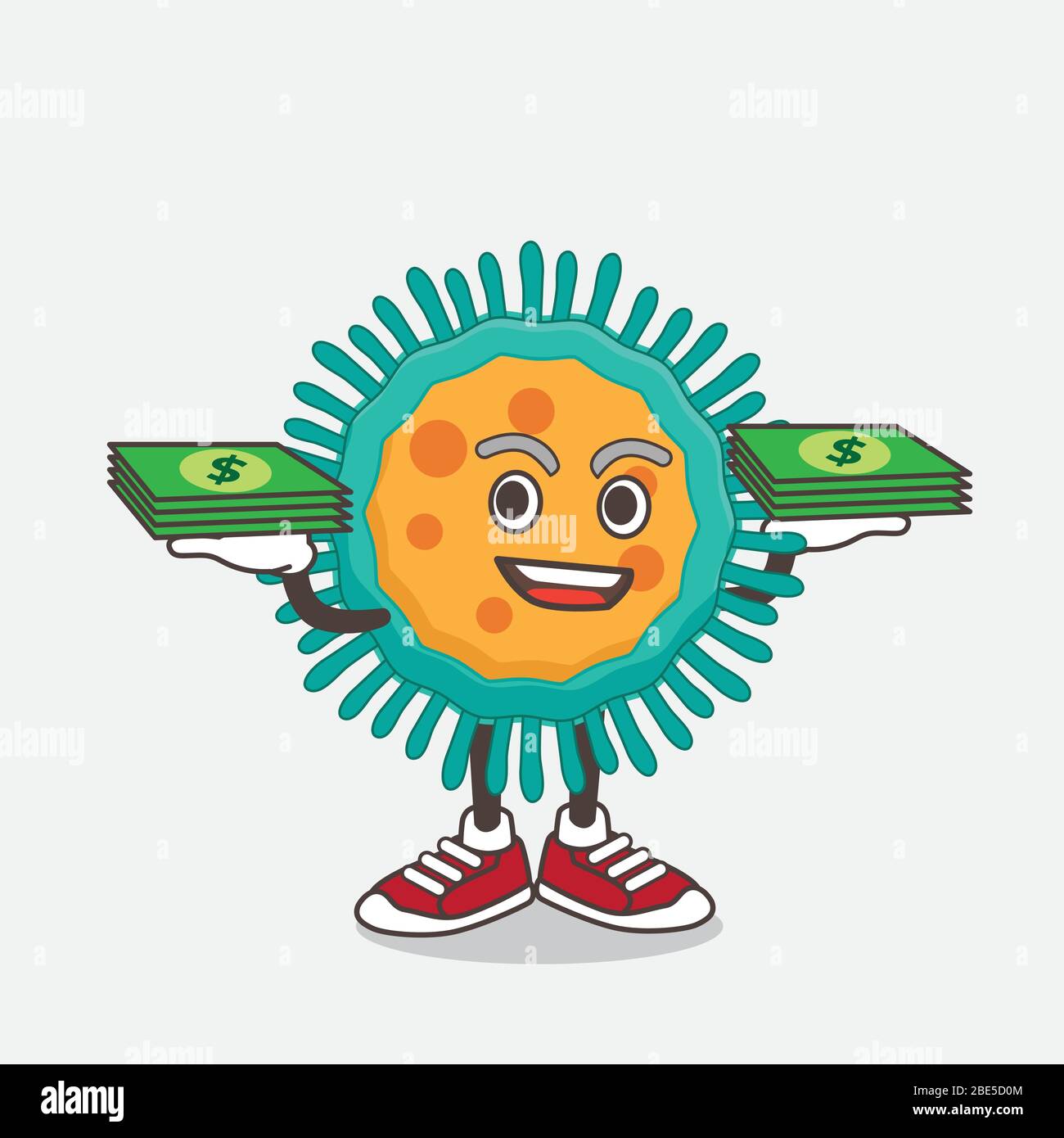 Corona Virus Vector Mascot Illustration with Multiple Pose Stock Vector ...