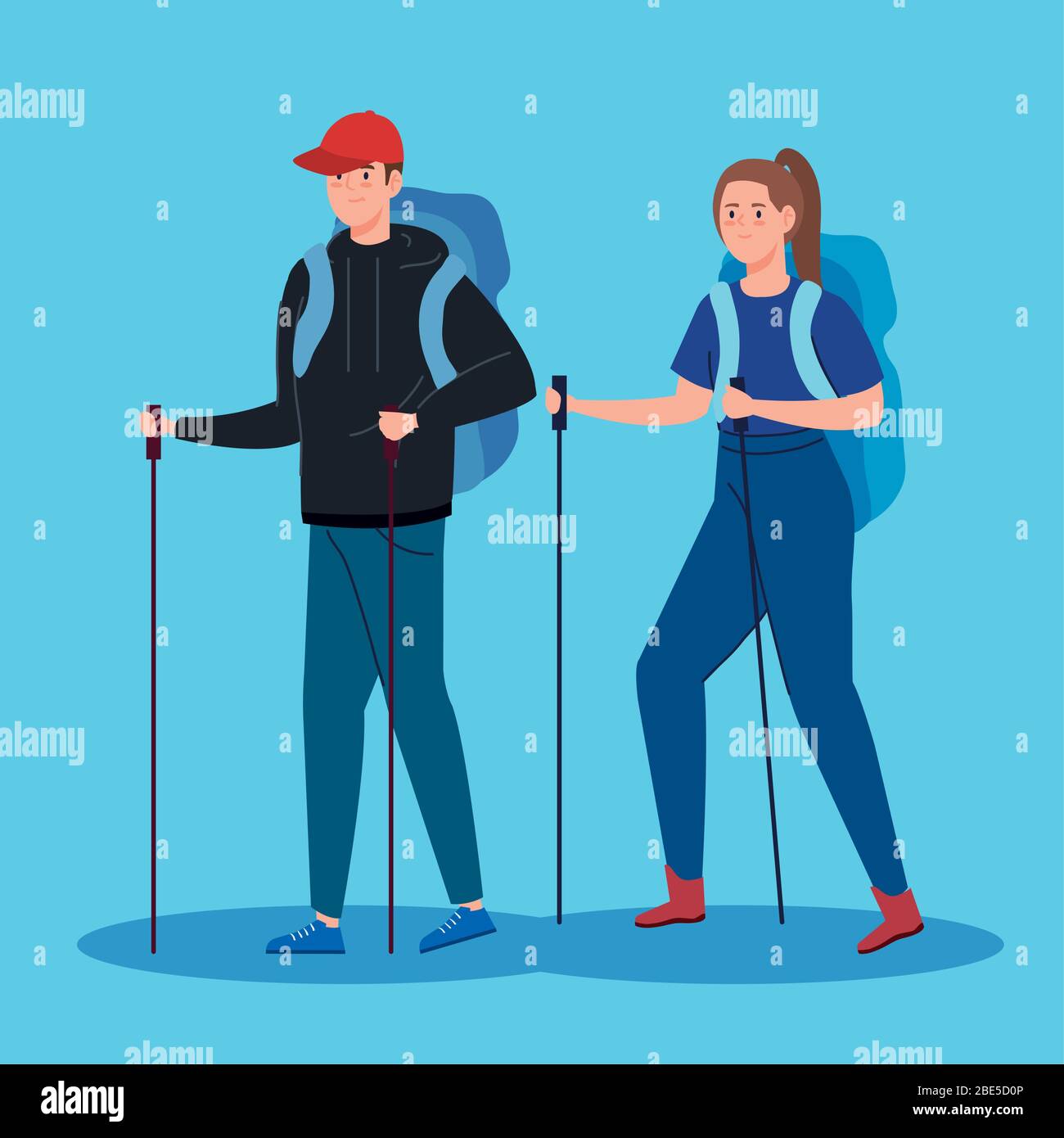 Climbing couple Stock Vector Images - Alamy